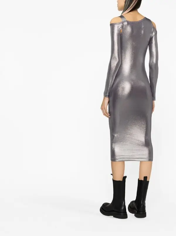 Versace Metallic Cut-out Midi Dress