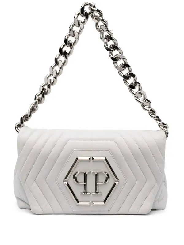 Philipp Plein Hexagon Logo Quilted Shoulder Bag