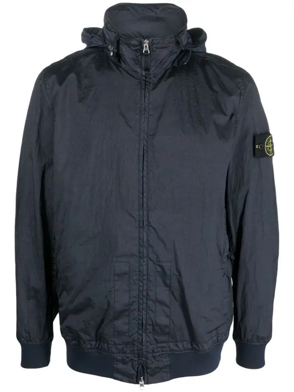 Stone Island Compass Logo Windbreaker - Blue