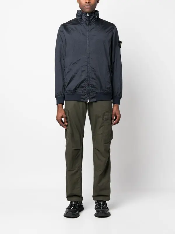 Stone Island Compass Logo Windbreaker - Blue