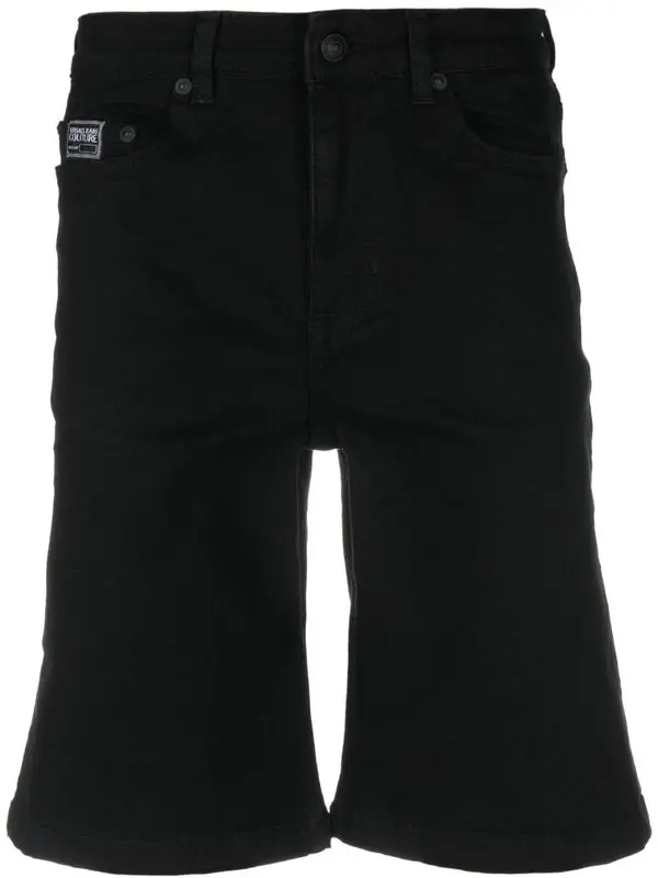 Versace Logo-patch Denim Shorts