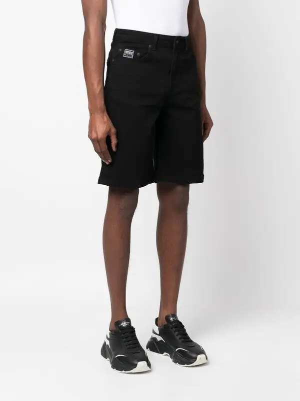 Versace Logo-patch Denim Shorts