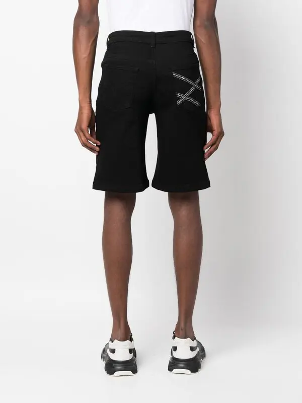 Versace Logo-patch Denim Shorts