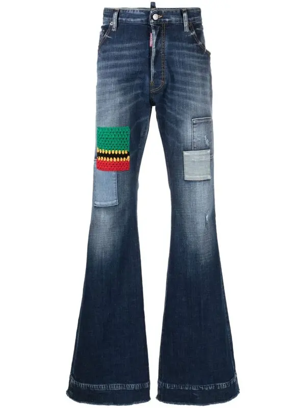 Dsquared2 Patchwork Wide-leg Jeans