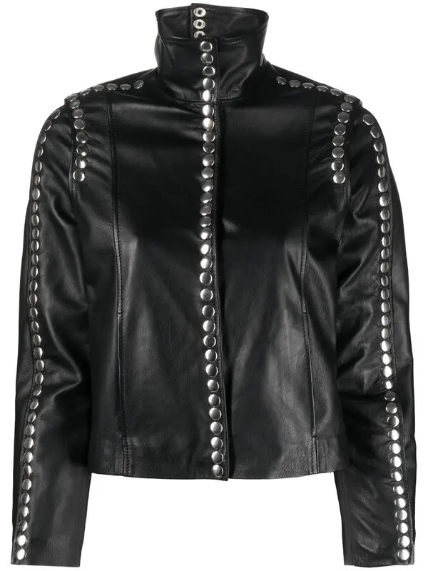 DANCASSAB Elvis Stud-detailing Leather Jacket