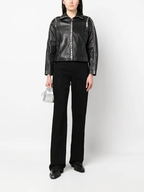DANCASSAB Elvis Stud-detailing Leather Jacket