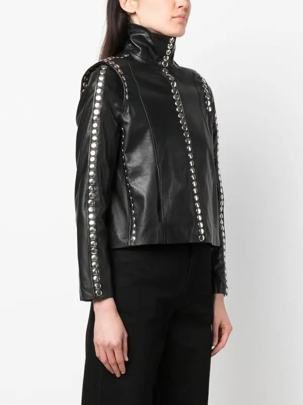 DANCASSAB Elvis Stud-detailing Leather Jacket