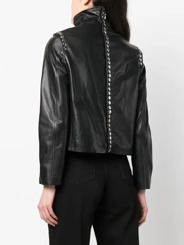 DANCASSAB Elvis Stud-detailing Leather Jacket
