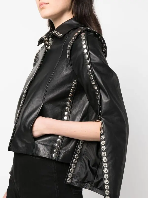 DANCASSAB Elvis Stud-detailing Leather Jacket