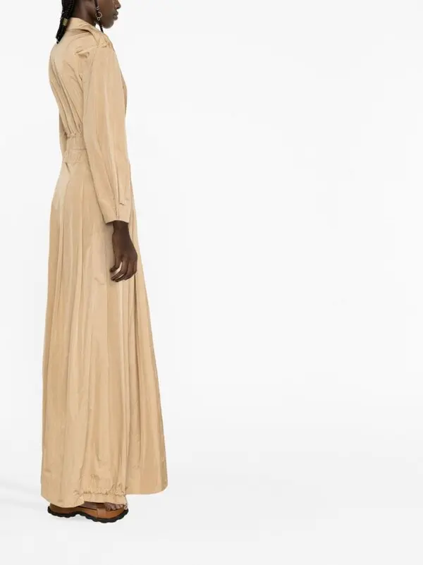 Alberta Ferretti Taffeta Maxi Dress With Drawstring Waist