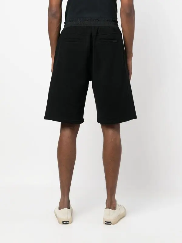 Saint Laurent Logo-embroidered Cotton Shorts - Black
