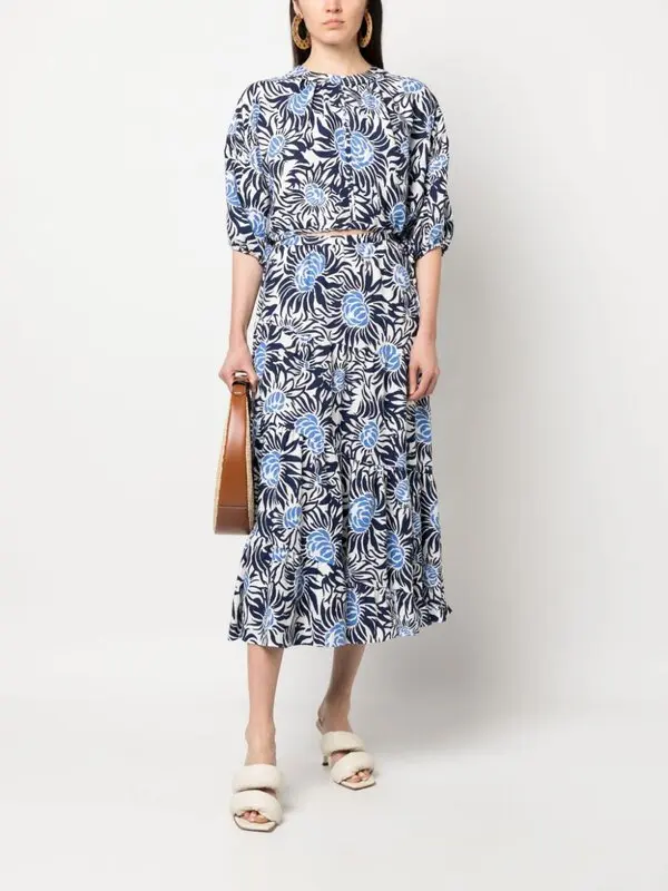 Diane Von Furstenberg Floral-print Cropped Top - White