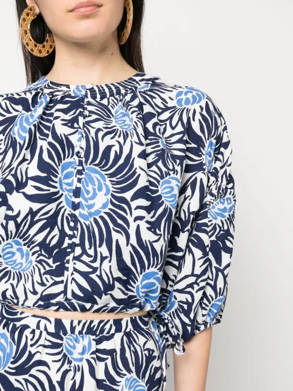 Diane Von Furstenberg Floral-print Cropped Top - White