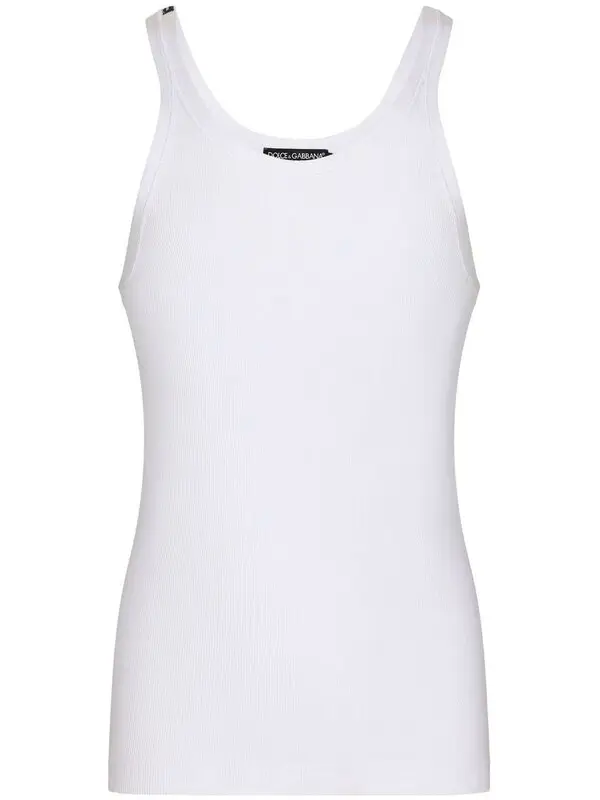 Dolce & Gabbana Ribbed Sleeveless Top - White