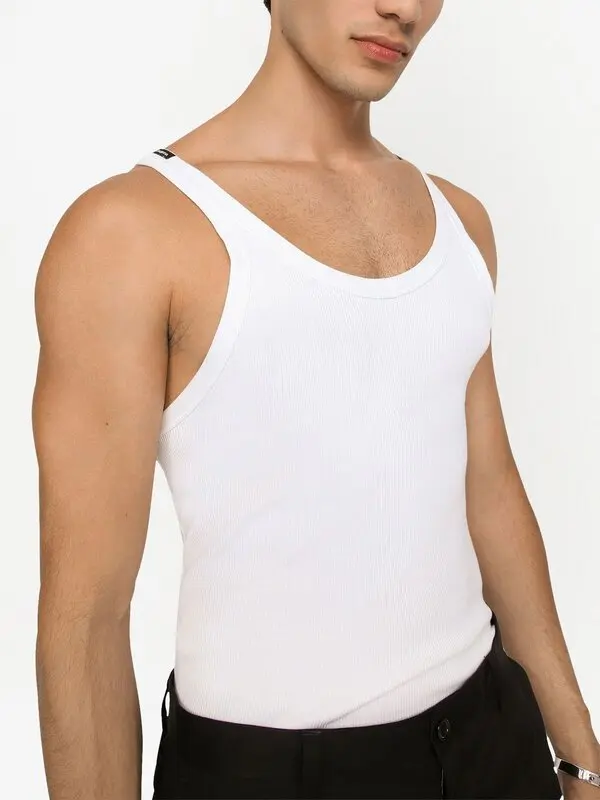 Dolce & Gabbana Ribbed Sleeveless Top - White
