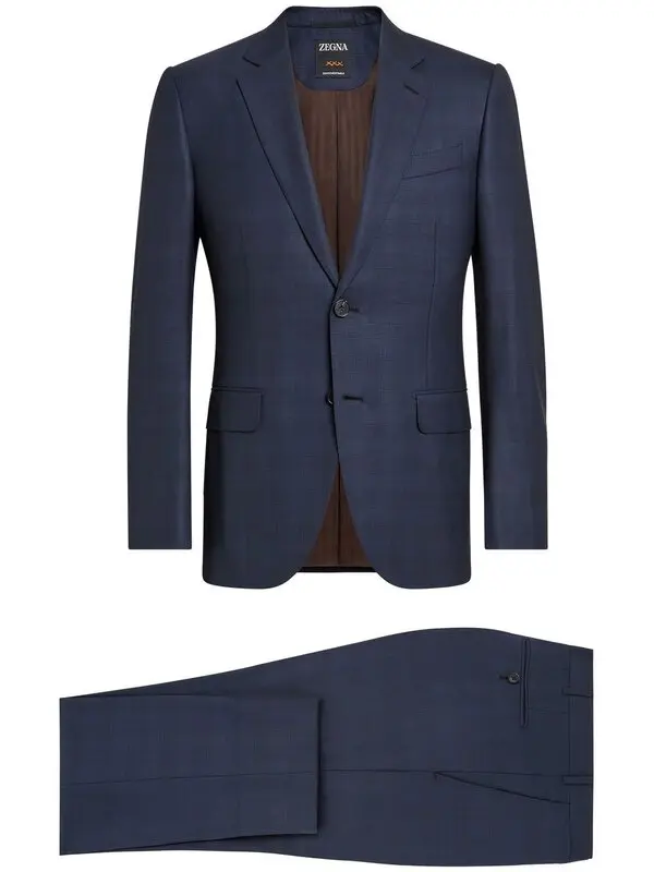 Zegna Centoventimila Single-breasted Wool Suit - Blue