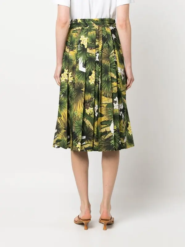 Iceberg Tropical-print Pleated Skirt
