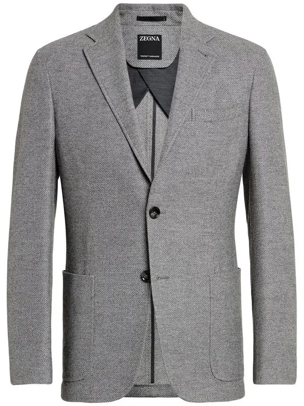 Zegna Trofeo Single-breasted Cashmere Jacket - Grey