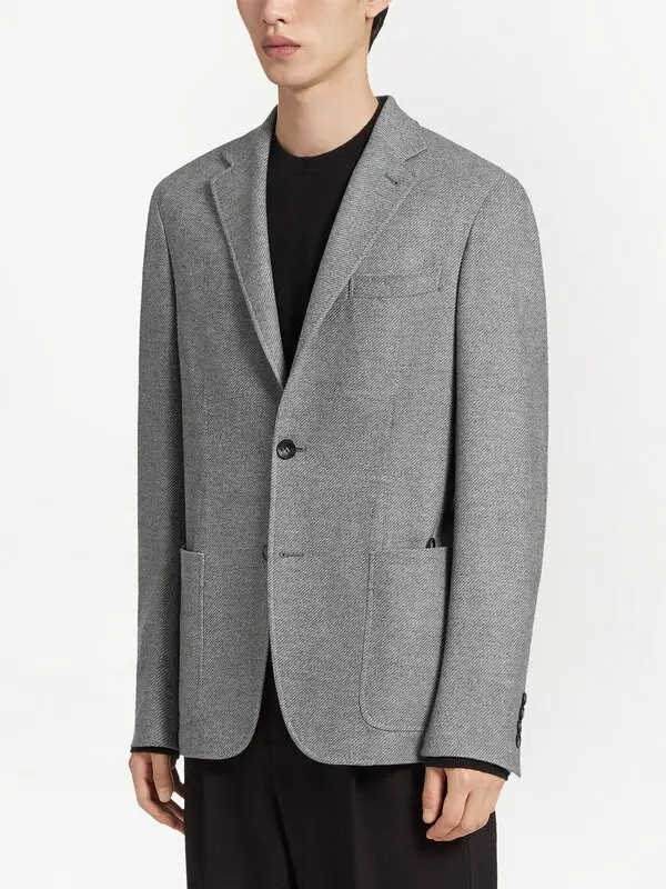 Zegna Trofeo Single-breasted Cashmere Jacket - Grey