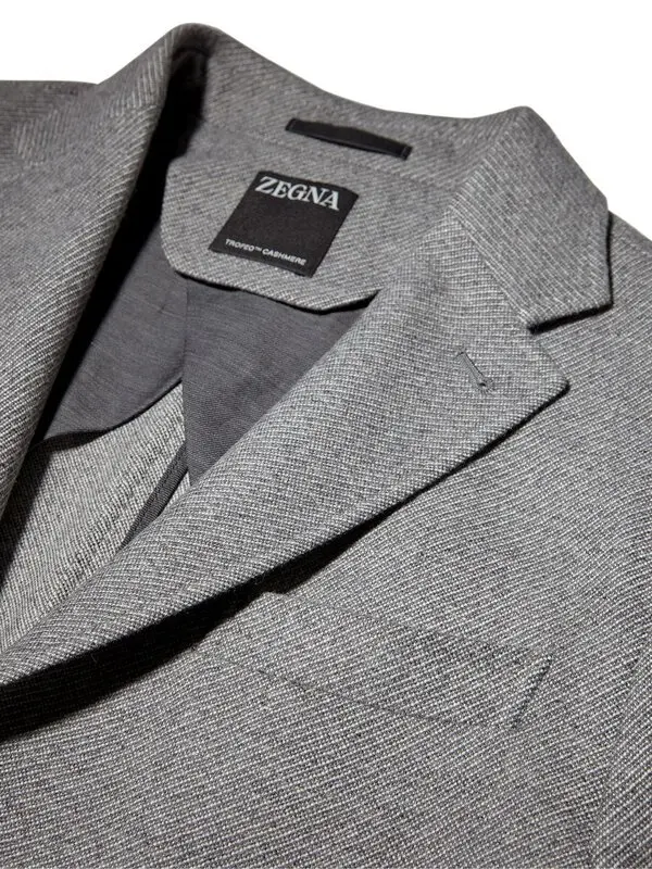Zegna Trofeo Single-breasted Cashmere Jacket - Grey