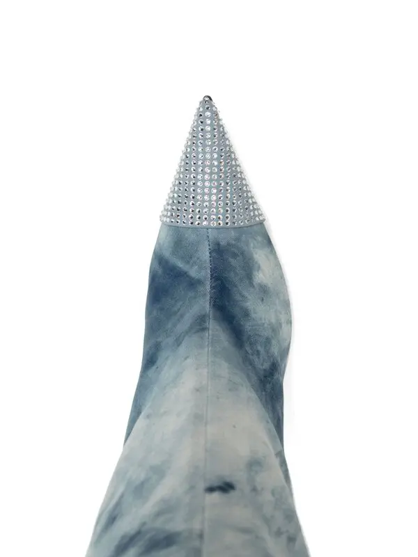 Alexandre Vauthier 105mm Snow-printed Denim Boots