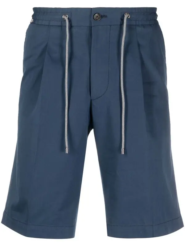 Corneliani Drawstring-waist Chino Shorts - Blue