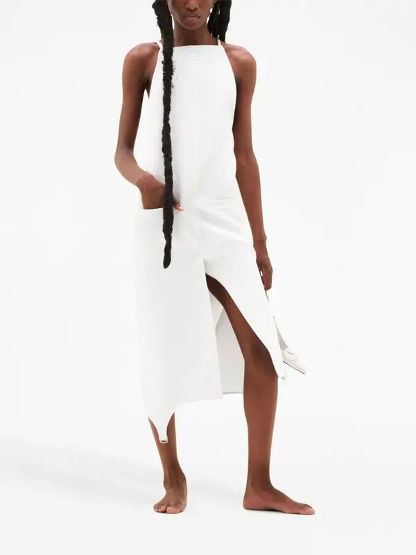 COURREGES Square-neck Midi Dress - White