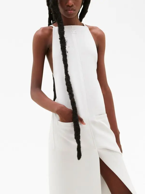 COURREGES Square-neck Midi Dress - White