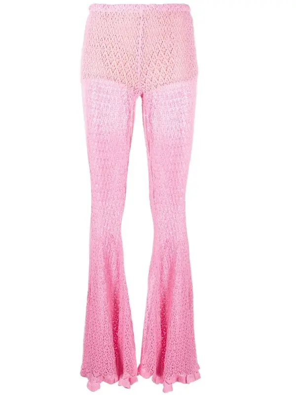 Blumarine Knitted Flared Trousers - Pink