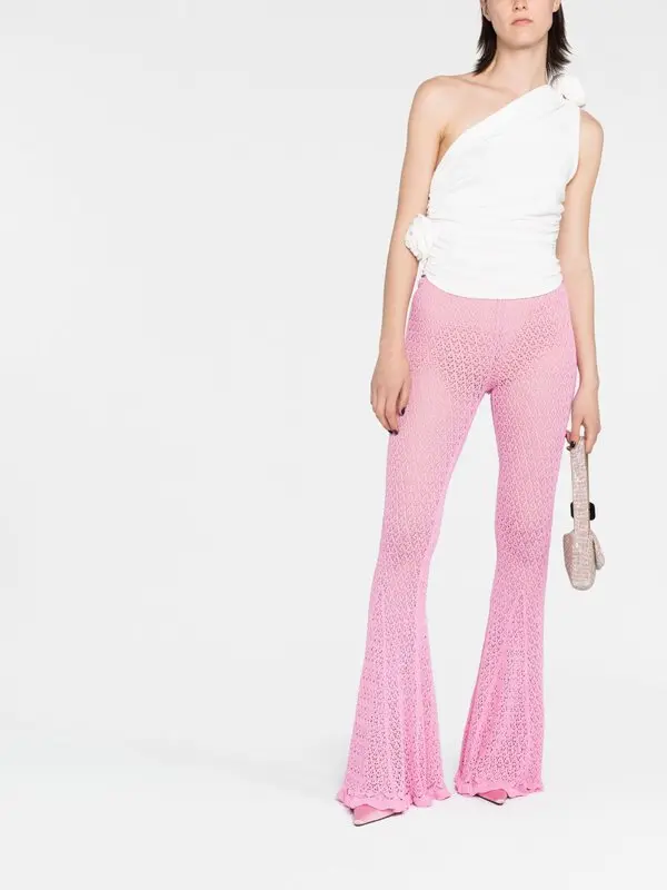 Blumarine Knitted Flared Trousers - Pink