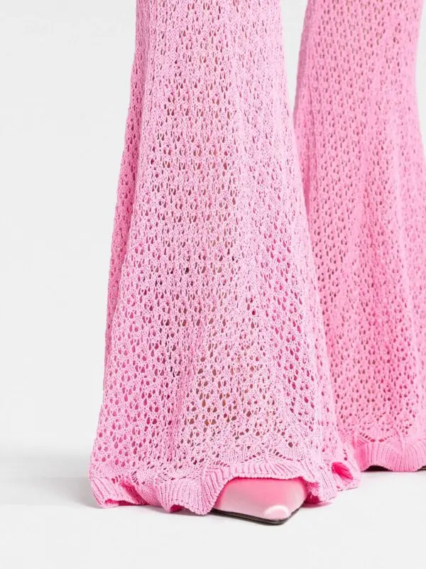Blumarine Knitted Flared Trousers - Pink