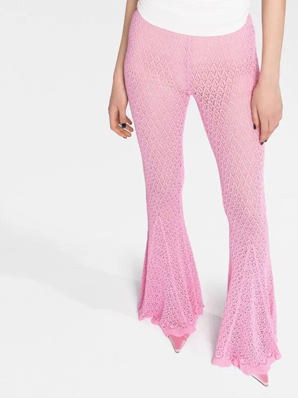 Blumarine Knitted Flared Trousers - Pink