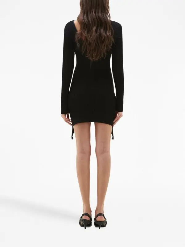 COURREGES Ribbed-knit Zip-up Dress