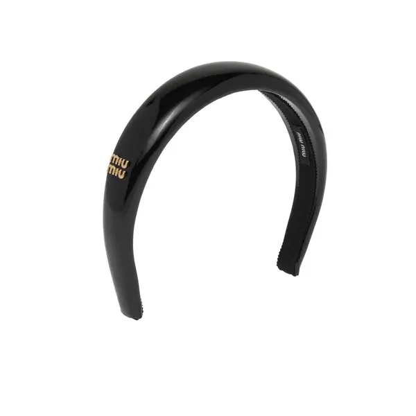 Miu Miu Patent Leather Headband - Black