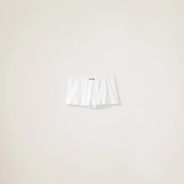 Miu Miu Ribbed Knit Boxer Shorts - White