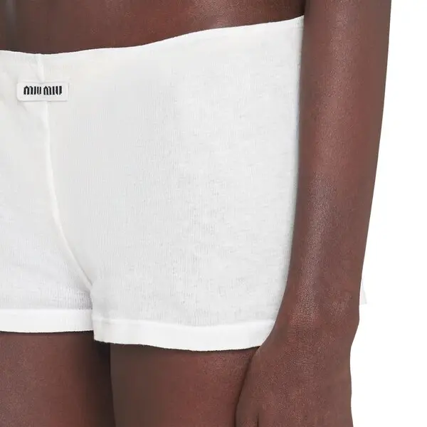 Miu Miu Ribbed Knit Boxer Shorts