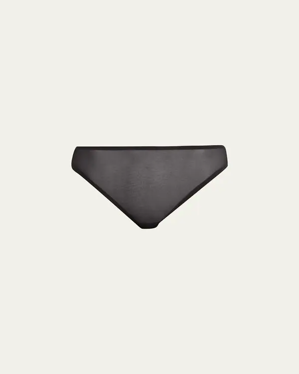 LIVY Tiger-embroidered Mesh Briefs - Black