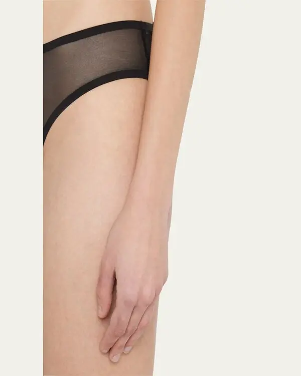 LIVY Tiger-embroidered Mesh Briefs