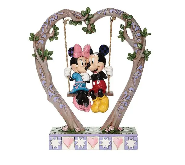 JIM SHORE Enesco Disney Traditions Mickey & Minnie On Sw Ing - One-color