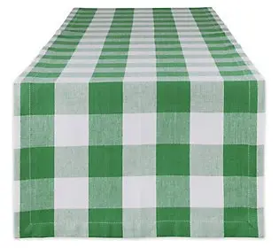 DESIGN IMPORTS 14' X 72' Shamrock Green Buffalo Table Runner - One-color