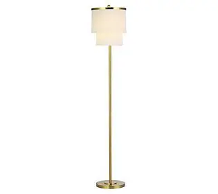RIVER OF GOODS 63'h Metal Floor Lamp With Fring Shade - One-color