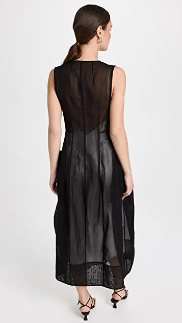 Tibi Starch Cotton Organza Dress In Black - 30% Off | Editorialist