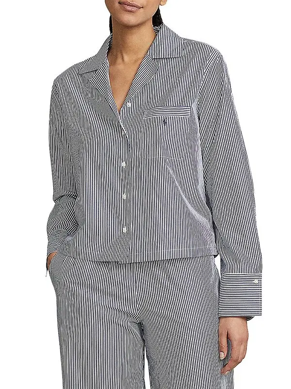 Ralph Lauren Bailey Striped Long Pajama Set