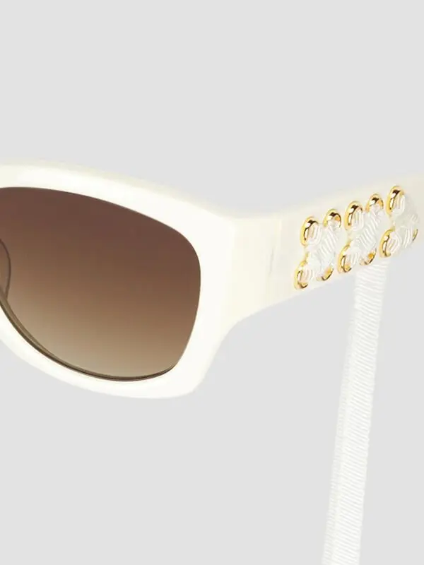 Barton Perreira Cora 56mm Rectangular Sunglasses - Ivory