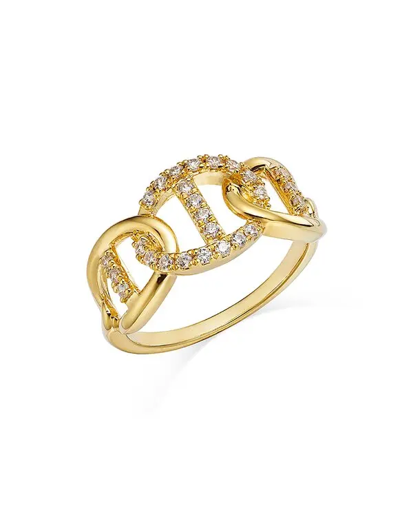 Bloomingdale'S Diamond Link Ring In 14k Yellow Gold - Gold/white
