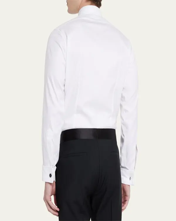 Charvet Slim Fit Covered Placket Dress Shirt - White
