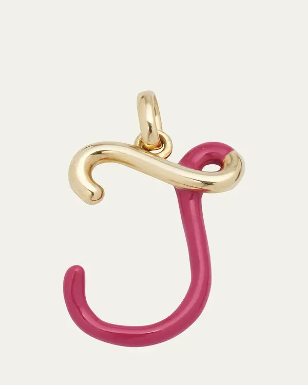 Bea Bongiasca Enamel Letter Pendant Necklace - J