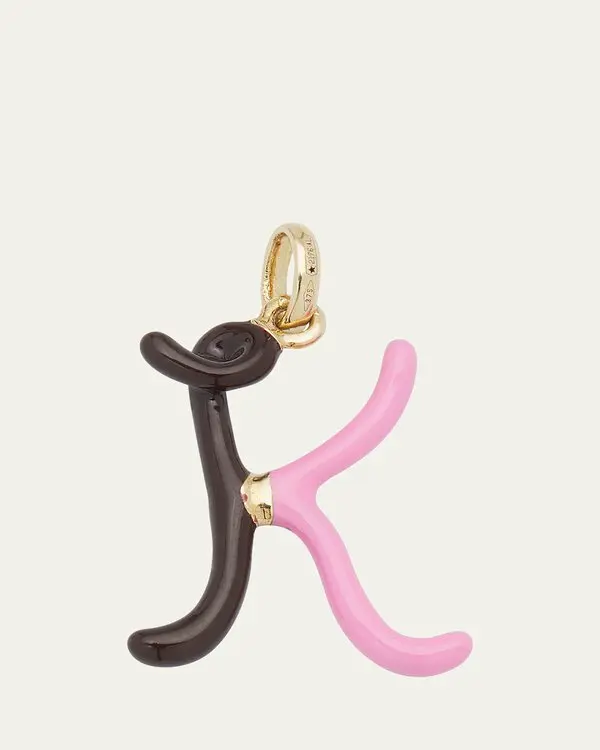 Bea Bongiasca Enamel Letter Pendant Necklace - K