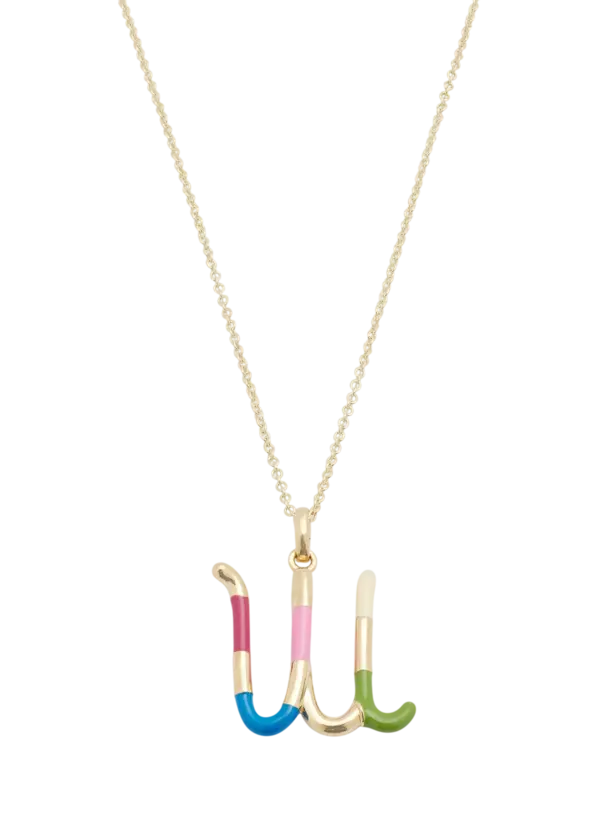 Bea Bongiasca Enamel Letter Pendant Necklace - Multi