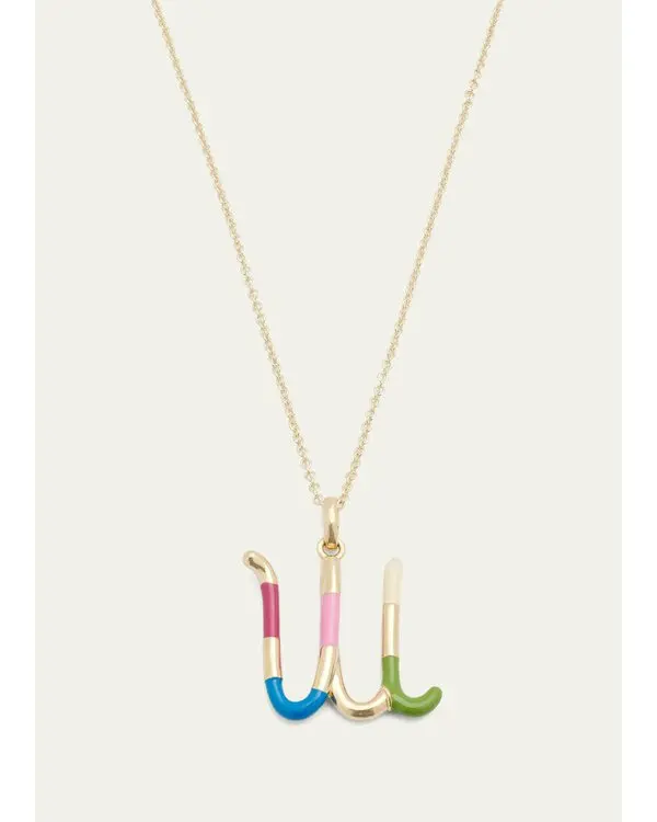 Bea Bongiasca Enamel Letter Pendant Necklace - Multicolor